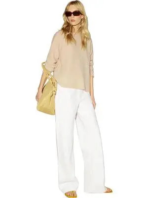 REFORMATION Gale Linen Mid Rise Pant - Ivory