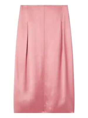 LANVIN Pleated Satin Midi Skirt - Pink