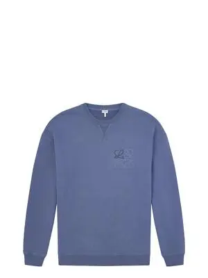 Loewe Logo-embroidered Printed Cotton-jersey Sweatshirt - Blue
