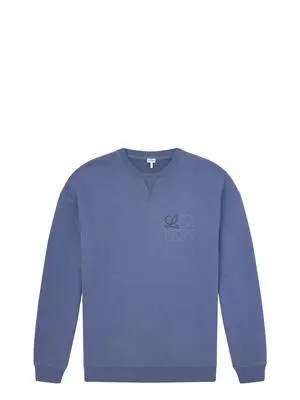 Loewe Logo-embroidered Printed Cotton-jersey Sweatshirt - Navy
