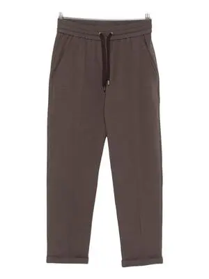 Brunello Cucinelli Cotton Drawstring Trousers - Brown