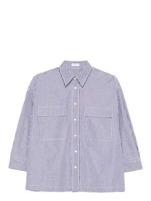 Brunello Cucinelli Striped Cotton Shirt - Blue