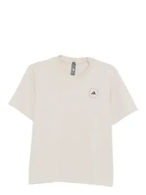 Adidas By Stella McCartney Round Neck Logo T-shirt - Beige