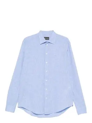 Emporio Armani Linen Blend Shirt - Sky Blue