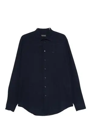 Emporio Armani Linen Blend Shirt - Blue