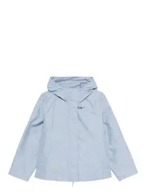 FAY Short Hooded Parka Coat - Sky Blue