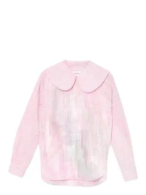 Comme Des Garçons Gingham Peter-pan Collar Shirt - Pink