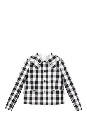 Comme Des Garçons Gingham Collared Jacket - Black