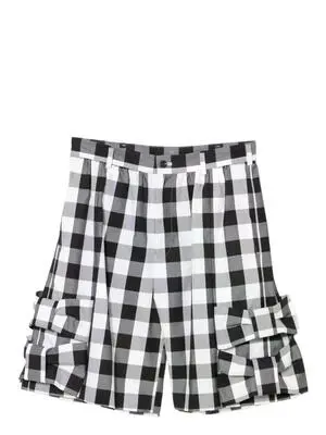 Comme Des Garçons Gingham Bow Shorts - Black