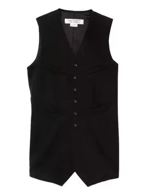 Comme Des Garçons Button Vest Coat - Black