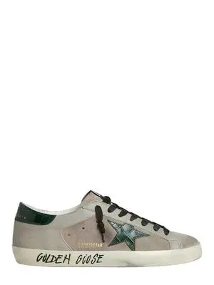 GOLDEN GOOSE Super-star Sneakers With Croc-print Star - Neutrals