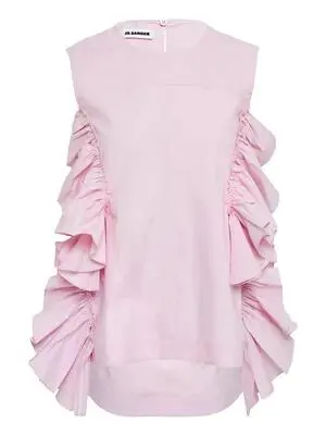 JIL SANDER Ruffled Sleeveless Top - Pink