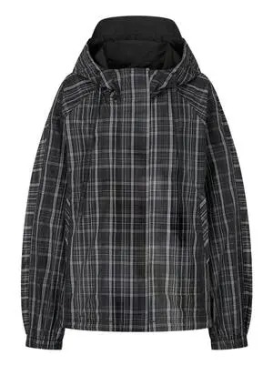 STUDIO TOMBOY Check Hooded Jacket - Black