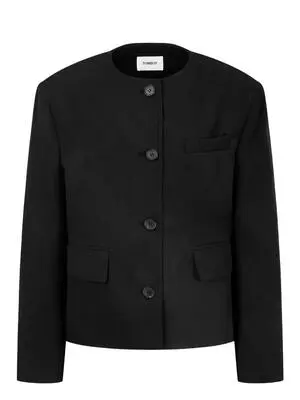 STUDIO TOMBOY Round Neck Button Jacket - Black
