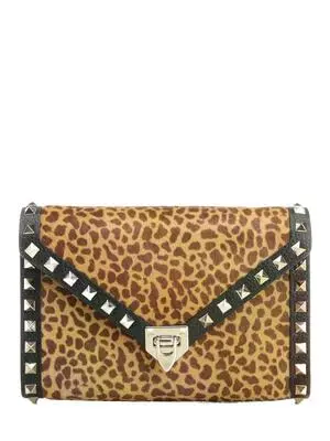 Valentino Garavani Mini Rockstud Leopard Print Shoulder Bag Neutrals