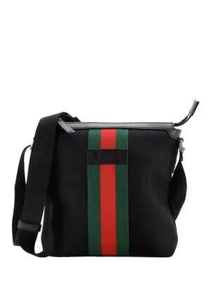 Gucci Web Messenger Bag Techno Canvas Small - Black