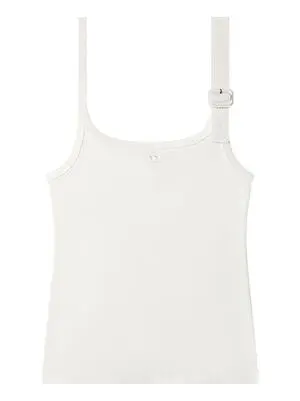 COURREGES Buckle 90's Rib Tank Top - White