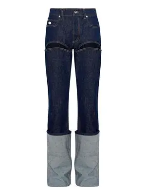 JEAN PAUL GAULTIER Cutout Cuffed Jeans - Blue
