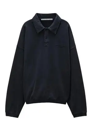 Alexander Wang Long-sleeve Polo Shirt - Black