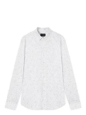 Emporio Armani Shirt With All-over Micro-pattern Print - White