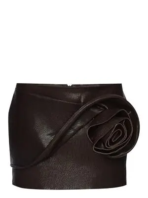 Magda Butrym Leather Mini Skirt - Brown