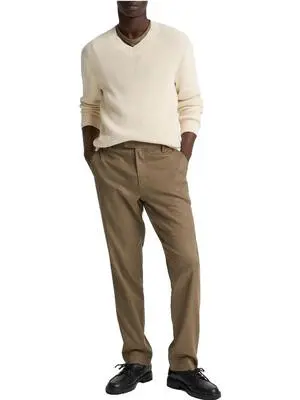 Vince Owen Athletic Linen-Cotton Extended-Tab Pant Red