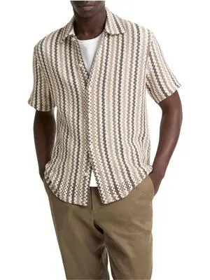 Vince Beach Italian Cotton-blend Shirt - Stripe