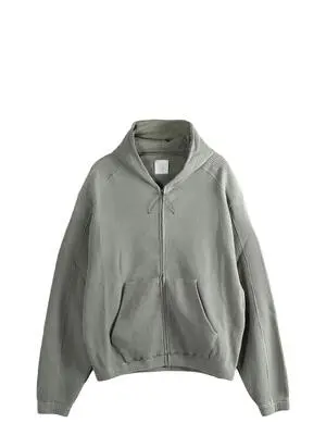 ROA Organic Waffle Zip Up Hoodie - Grey