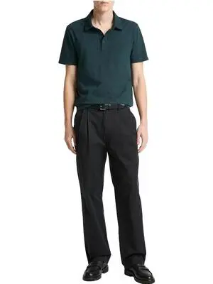 Vince Louie Relaxed Double-pleated Trouser - Black