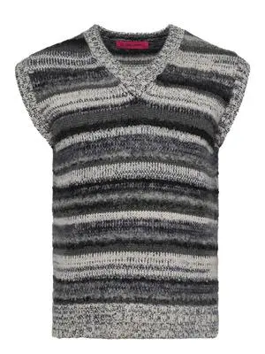 THE ELDER STATESMAN Boucle Mix Stripe Vest