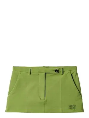 Miu Miu Punto Stoffa Skirt - Green