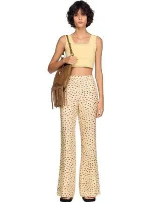 Sandro Print High-waisted Trousers - Floral