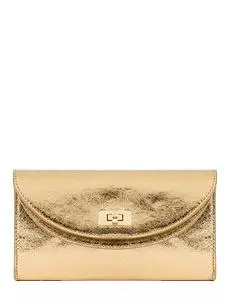 Sandro Metallic Leather Clutch - Gold