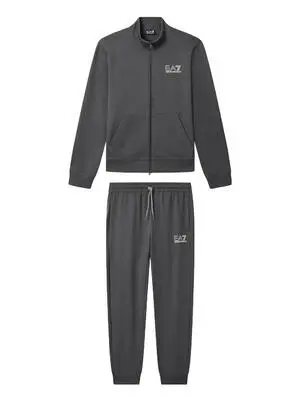Emporio Armani Visibility Pure Cotton Zip-up Tracksuit - Natural