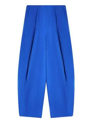 Giorgio Armani Washed Silk Wide Leg Trousers - Blue