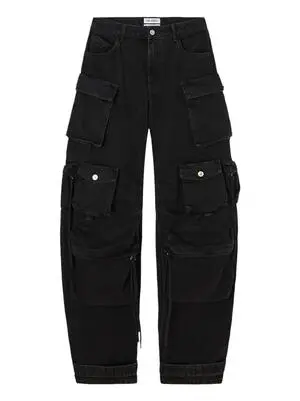 Attico Washed Denim Long Pants - Black
