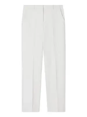 Emporio Armani Compact Stretch Cotton Trousers - Black / White / Pink / Gray