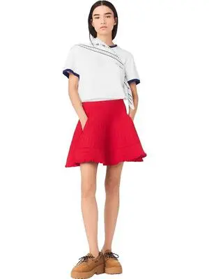 Maje Compact Knit Short Skirt - Red