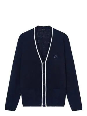 Giorgio Armani Linen And Silk Cardigan - Navy