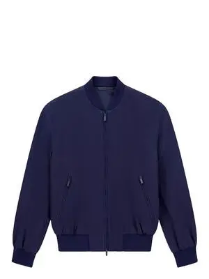 Giorgio Armani Cotton And Cupro Blouson - Navy