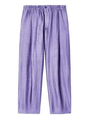 Giorgio Armani Single-pleat Linen Trousers - Purple