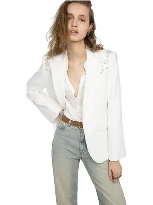 Zadig&Voltaire Vavy Embellished Blazer - White