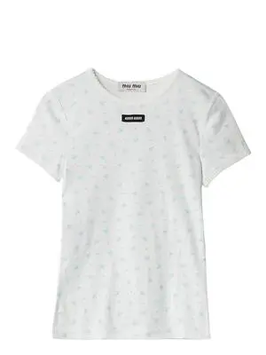 Miu Miu Costina Printed T-shirt - White
