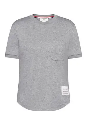 Thom Browne Short-sleeve Tee In Cotton Milano - Grey