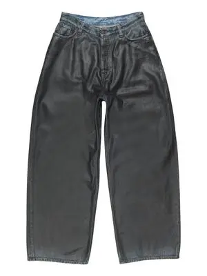 Acne Studios 2023 U Leather Loose Fit Jeans - Black
