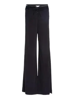 Christopher Esber Yvette Leather Belted Jersey Trouser - Black