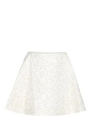 David Koma Sequin Boucle A-line Mini Skirt - White