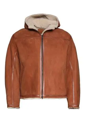 THE ELDER STATESMAN Shearling Workwear Jacket - Brown