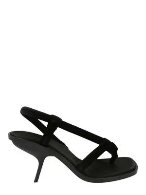 FERRAGAMO Wmns Fluer Velvet Sandal - Black