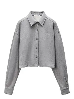 Alexander Wang Cropped Button-down Shirt - Grey